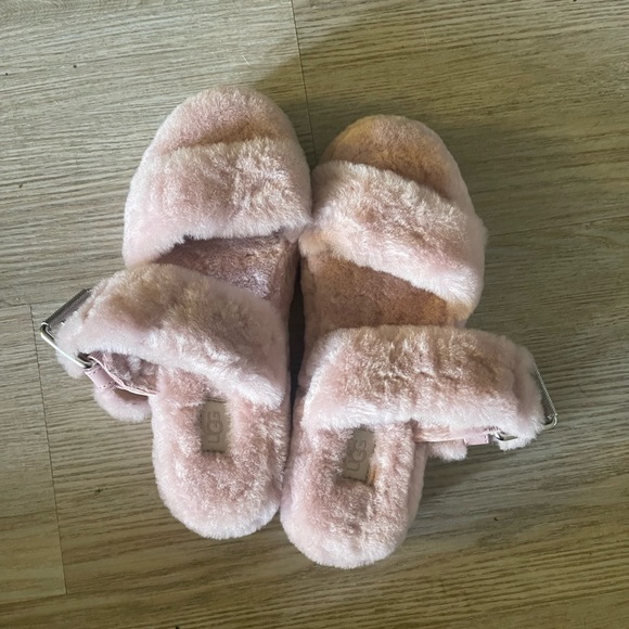 UGG | Shoes | Ugg Fuzz Yeah Slippers Pink Buckle Sz 7 | Poshmark